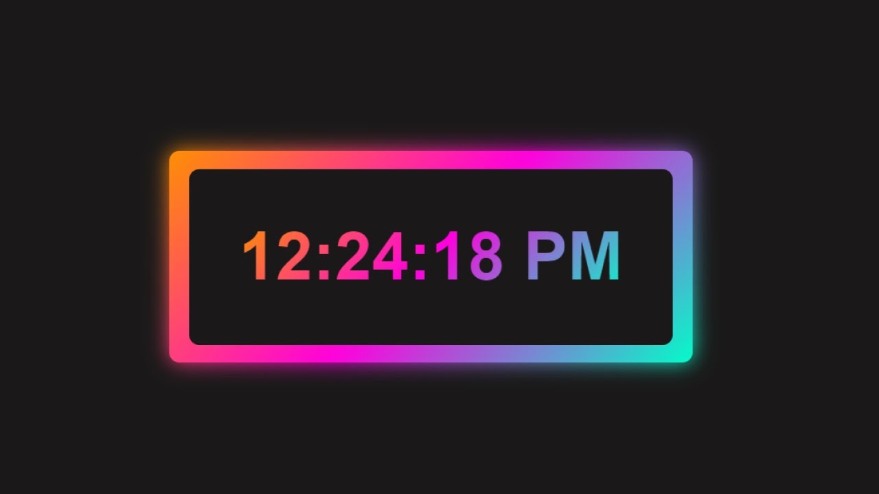 Create a Digital Clock with CSS & JS