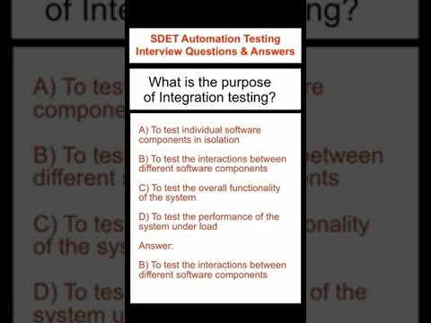 SOFTWARE TESTING : Integration Testing - SDET Automation Testing Interview Questions & Answers
