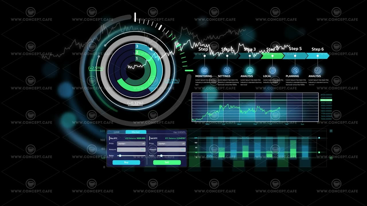 Animated abstract business infographic elements