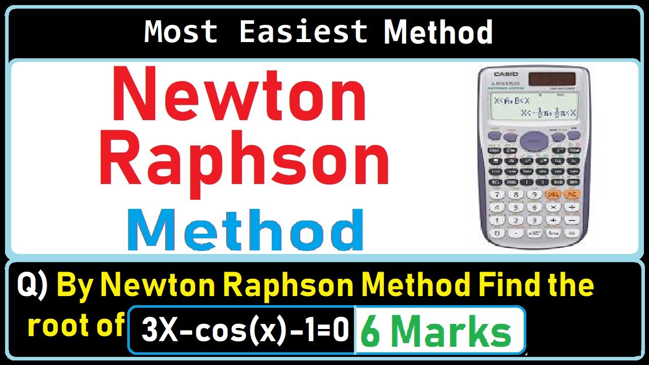 Newton Raphson Method using calculator | Newton Raphson method containing Trigonometric function