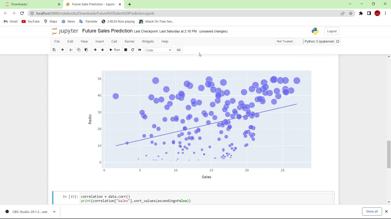 python project on future sales prediction