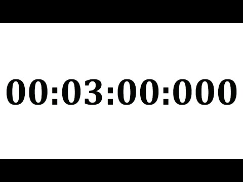 WHITE COUNTDOWN 3 minutes = 180 seconds = 180000 milliseconds, Full HD 60fps, no audio