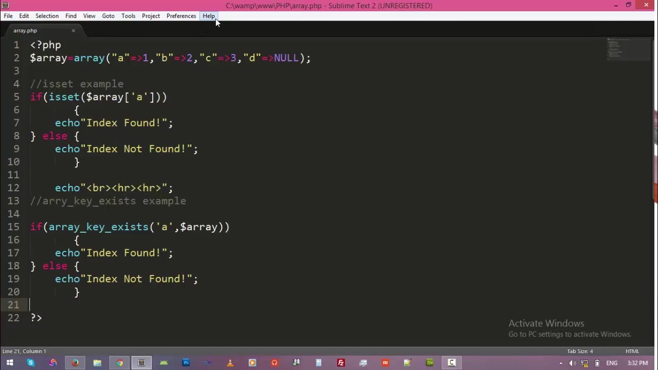 PHP Array :  isset VS  arrary_key_exists ( Array searching in PHP )