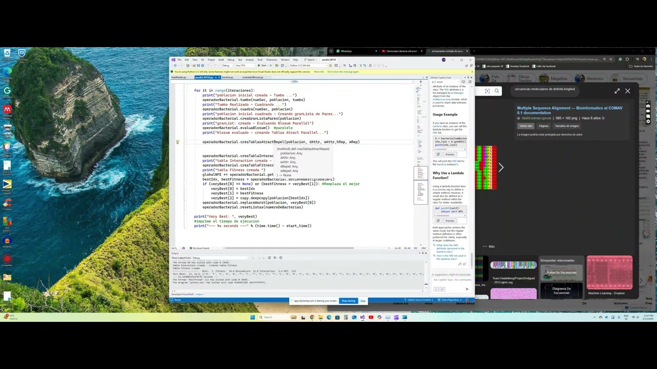 Parallel Bacterial Foraging Algorithm for the Multiple Sequence Alignment