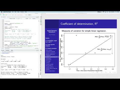 Applied Regression Modeling 2.3b: Simple linear regression R-squared