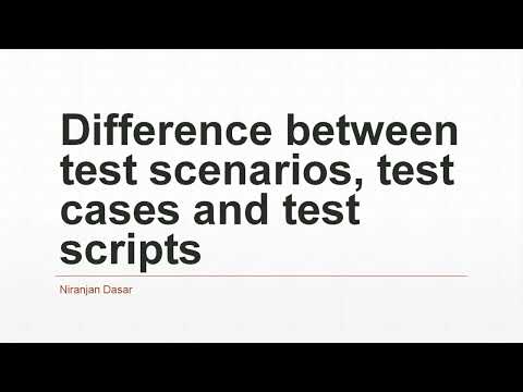 Difference between test scenarios, test cases and test scripts