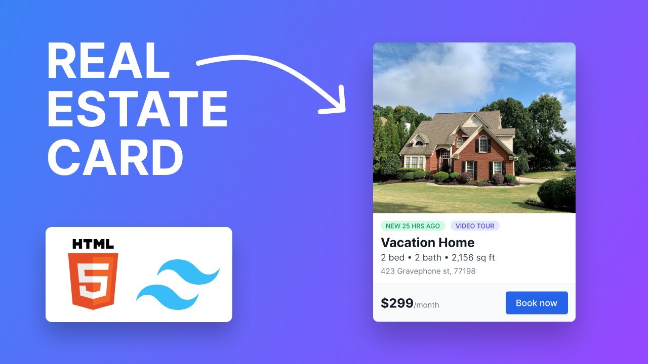 Real Estate Card | HTML & TailwindCSS | Tutorial