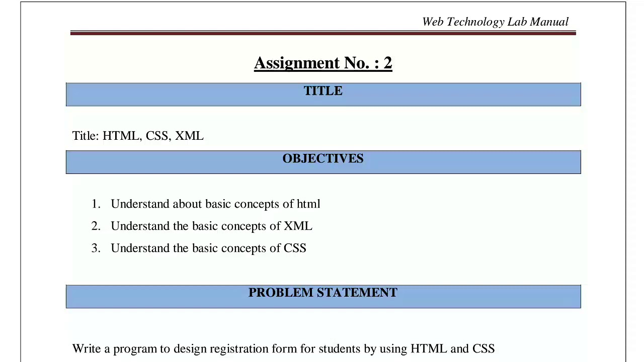 Lab Assignment 2- WT