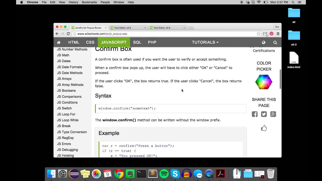 Pop-Up Boxes: alert, prompt, and confirm (JavaScript)