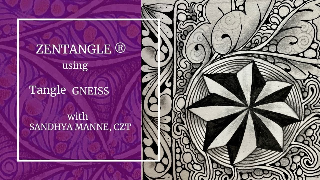 Zentangle® Mini Project with Tangle GNEISS beginners tutorial