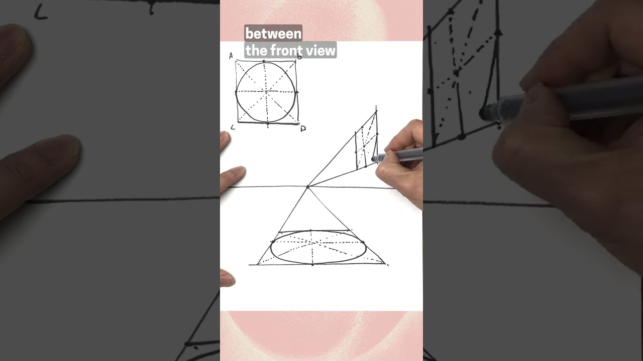 Drawing Circles in 1 Point Perspective  #drawingtutorial  #howtodraw