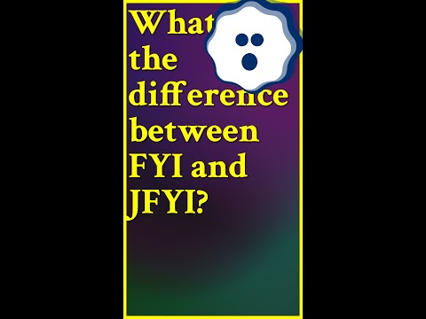 JFYI is an acronym standing for "just for your information". You can think of it as bein... #shorts