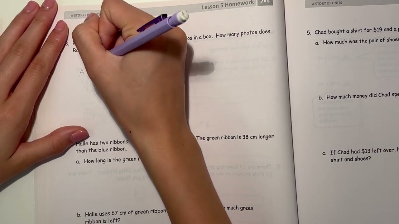 Eureka Math Grade 2 Module 4 Lesson 5 | #mathwithaubrey #homework