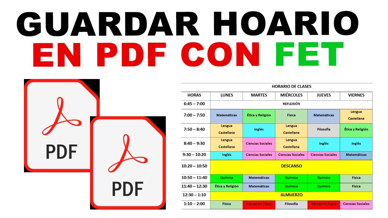 Save schedules in PDF - FET