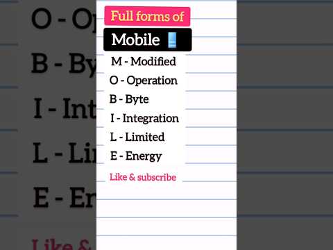 Full Form of Mobile📱#shorts #viral #trending #shortvideo #education