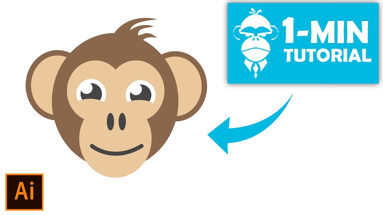 Monkey Flat Design - Illustrator Tutorial