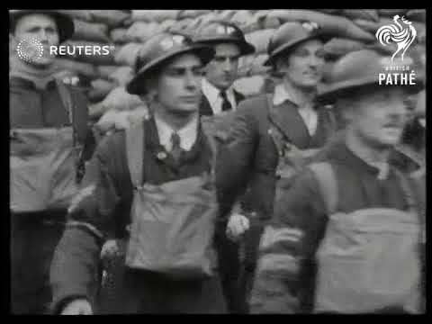 General Gough leads A.R.P. wardens in Chelsea (1939)