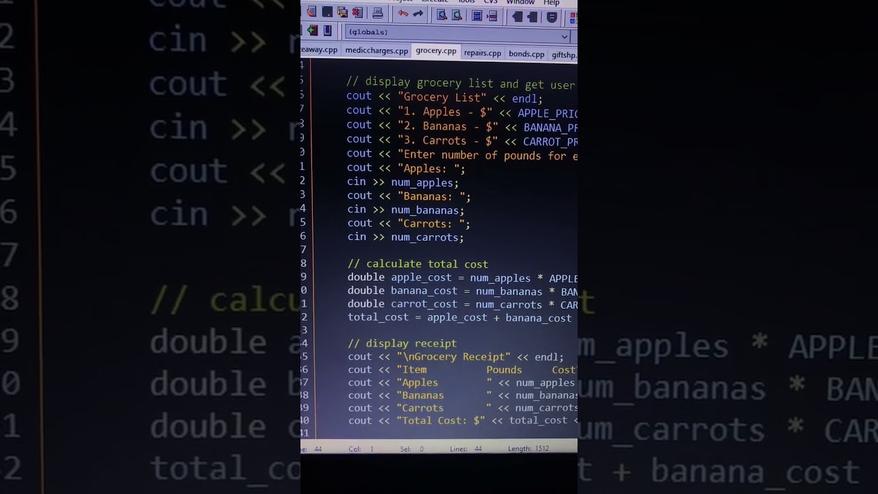 grocery c++#coders #codelife #codemasters #codinglife #codingninja #coding #code #cpp #coders