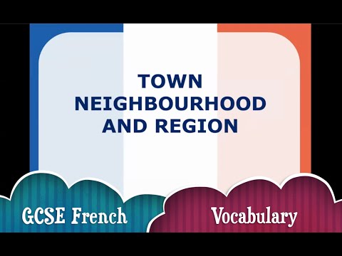 Town Neighbourhood and Region French-English Vocabulary - GCSE French Must Know Vocab!