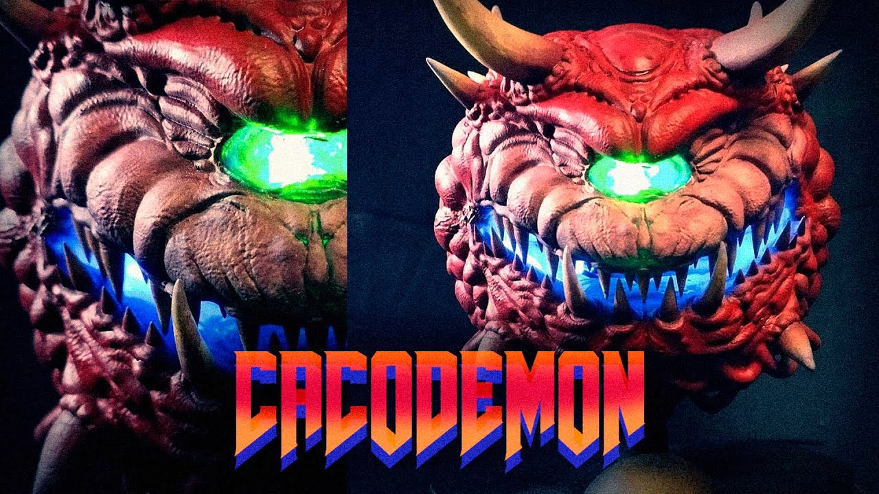 Painting a Classic DOOM Cacodemon | Speed Painting + Light-Up 3D Figure
