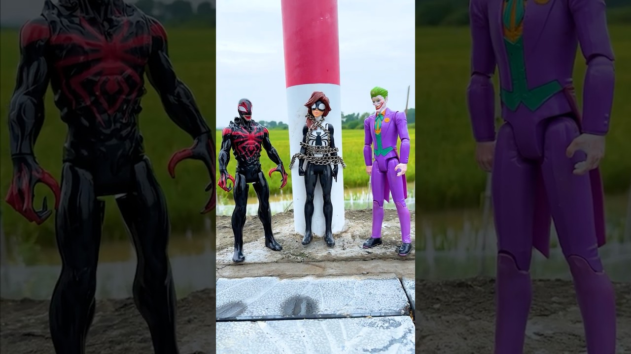 Spiderman attacks bad guys to rescue Spider Girl | Marvel Toys
