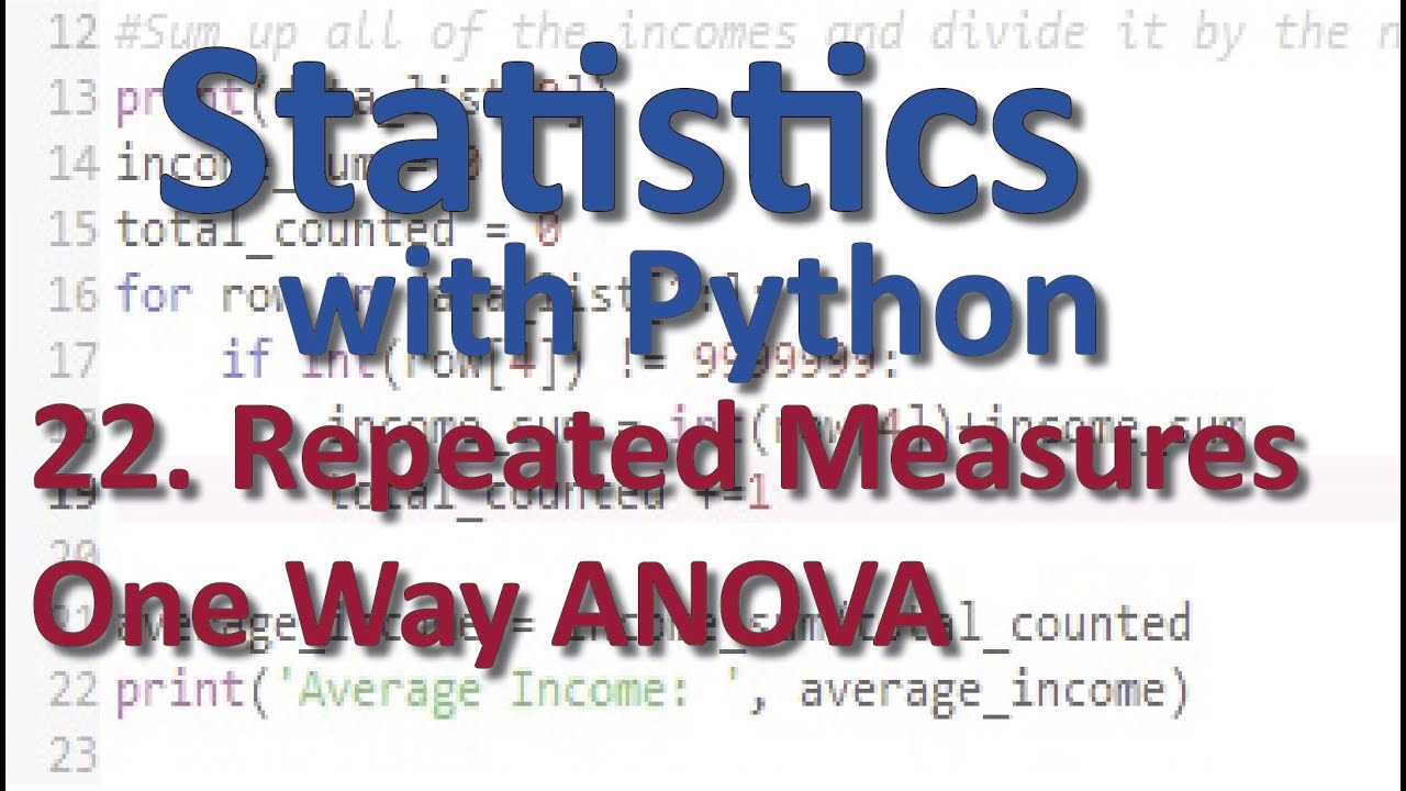 Repeated Measures OneWAY ANOVA Stats with Python 22