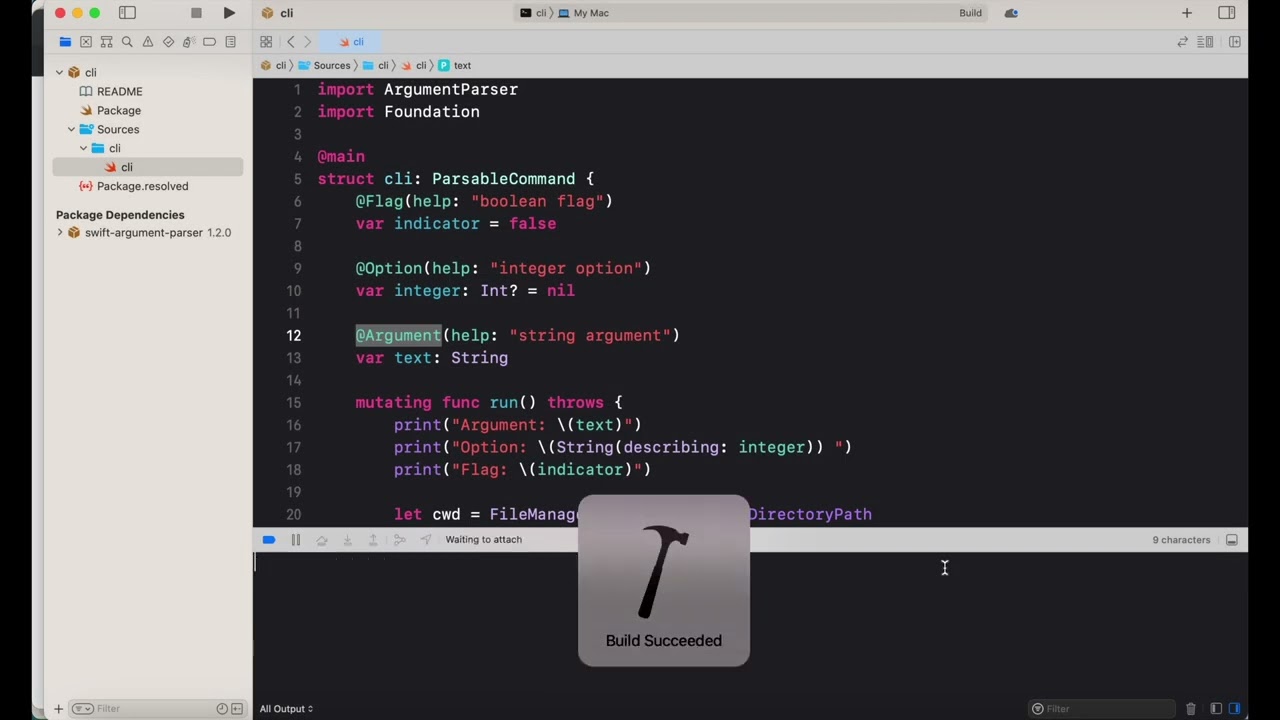 Testing your command-line tool in Xcode