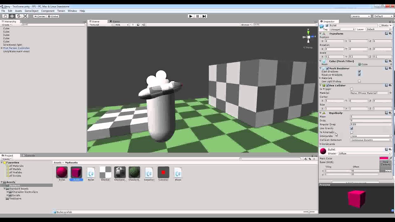 Continuous collision with settings