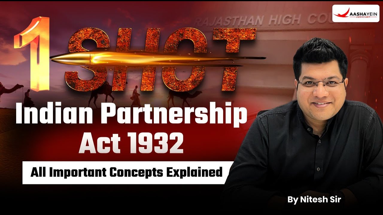 Indian Partnership Act 1932 in One Shot | Minor Law Explained for Judiciary 2025 | By Nitesh Sir