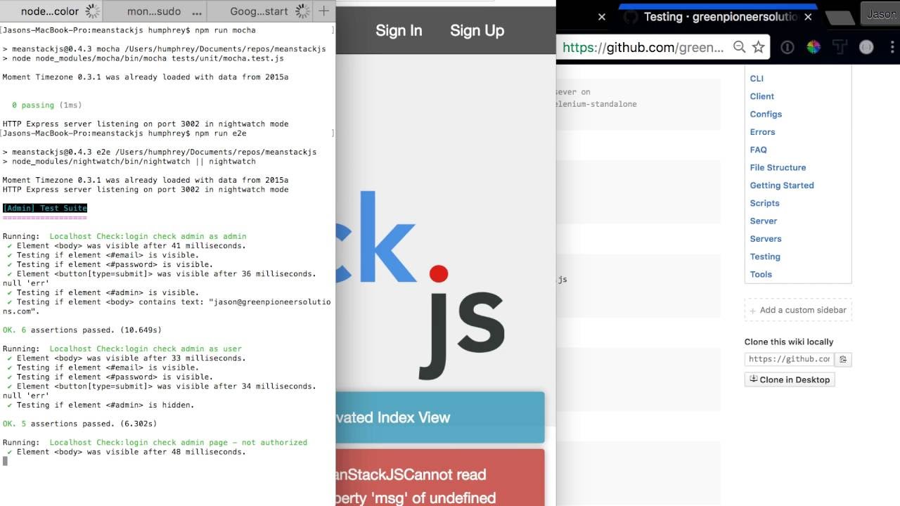 MeanStackJS - How to run end to end (E2E) testing