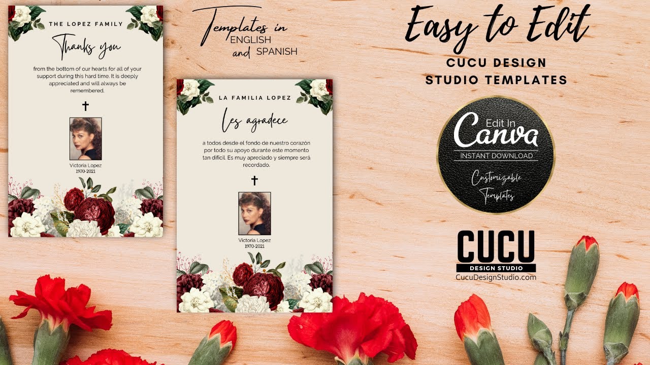 CUSTOMIZABLE FUNERAL THANK YOU CARD TEMPLATE  | FTC111