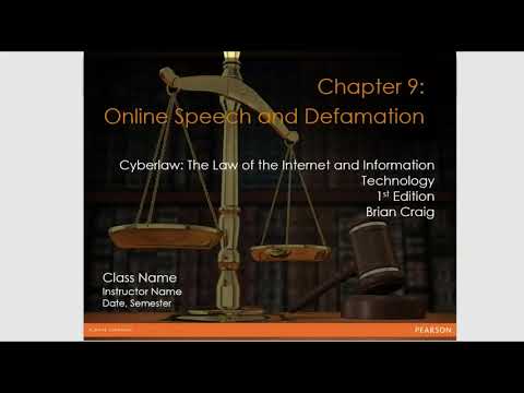 Chapter 9 - Regulating Online Speech and Defamation