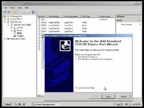 Manually creating a printer port