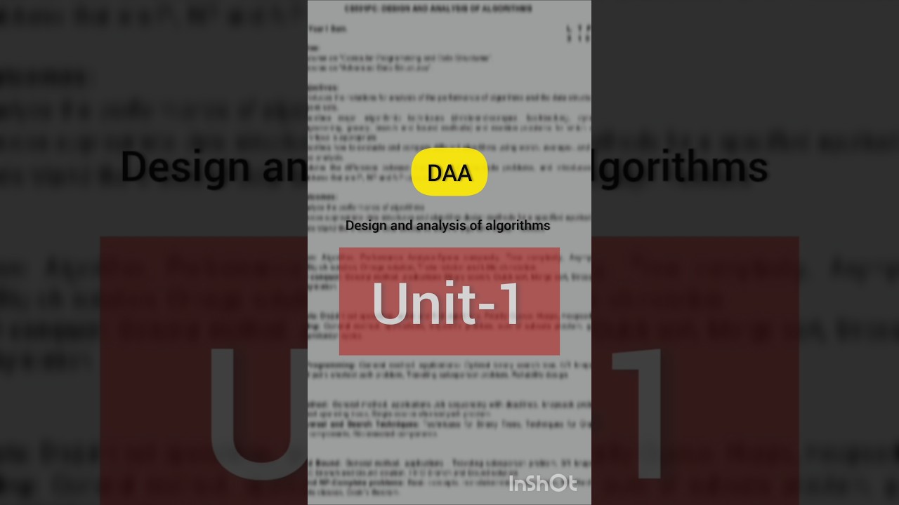 Easy notes DAA Btech 3-1 | unit 1| notes will be uploaded topic wise|#studynotes #classnotes #shorts