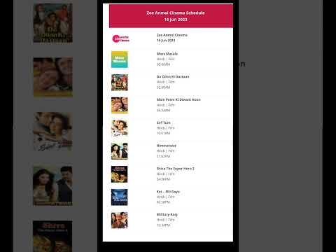 zee anmol cinema today schedule | zee anmol cinema today movie list hindi | #schedule #movies