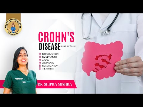 Crohn's disease in Hindi- Introduction, cause, symptoms, investigation, T/t |Learn with Dr. Shipra|
