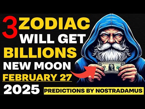 🌟Nostradamus Predictions 3 Zodiac Signs Will Get BILLIONS 💰 on February 27th 2025! New Moon🌙 🌚