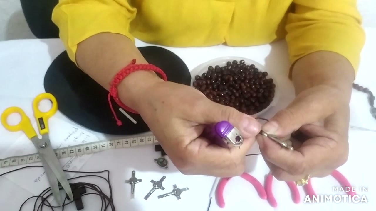 Tutorial como hacer rosarios en hilo y cuentas de madera