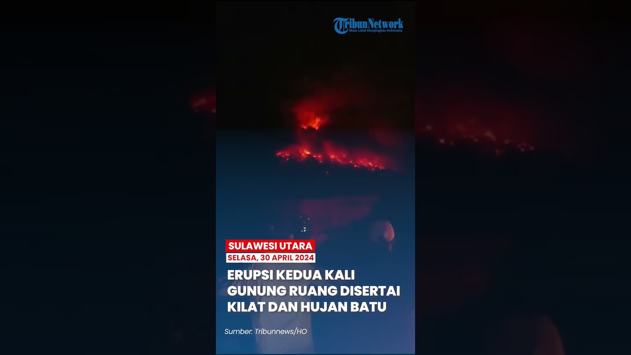 Penampakan Gunung Ruang di Sulut yang Kembali Erupsi, Disetai Kilat dan ...