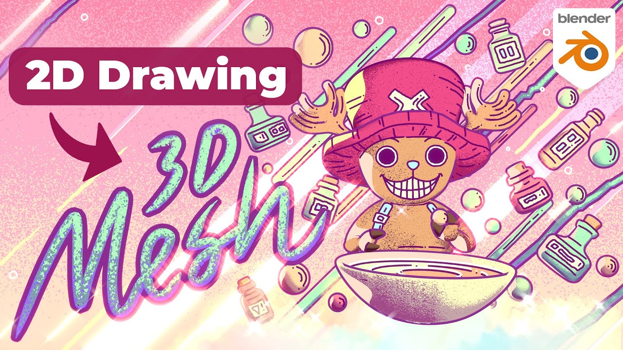 2D Drawing to 3D Mesh in Blender | Grease Pencil & Geometry Nodes Tutorial + Free Project File