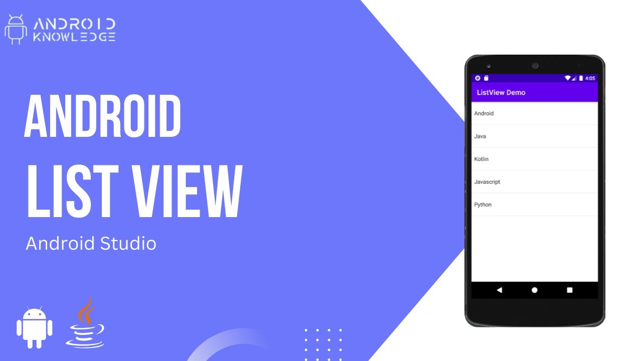 How to Create ListView in Android Studio using Java - Beginners | Android Knowledge
