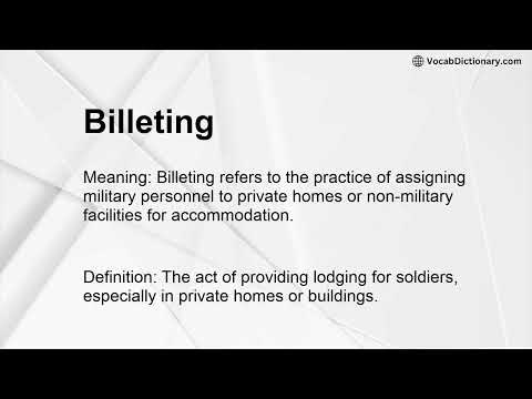 Billeting Meaning