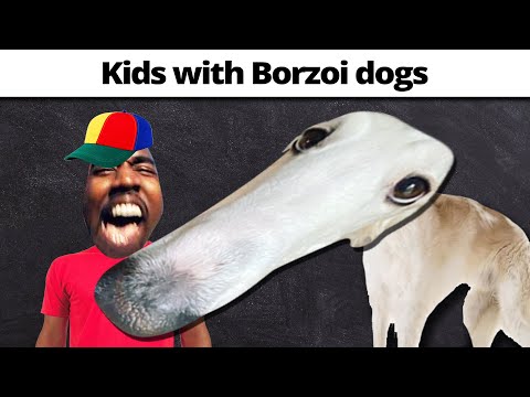 Kids with Borzoi Dogs be like