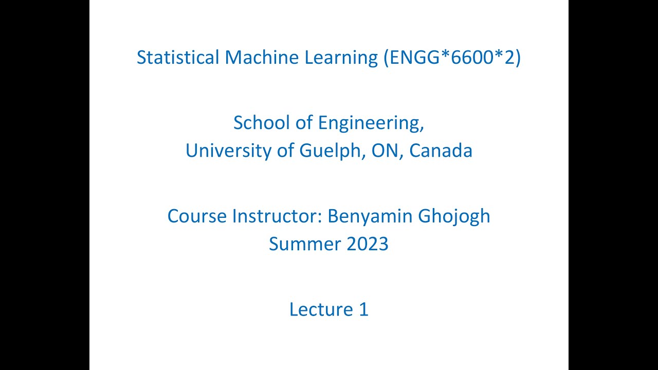 Statistical Machine Learning | S23 | Lecture 1: Introduction and Preliminaries on Probability