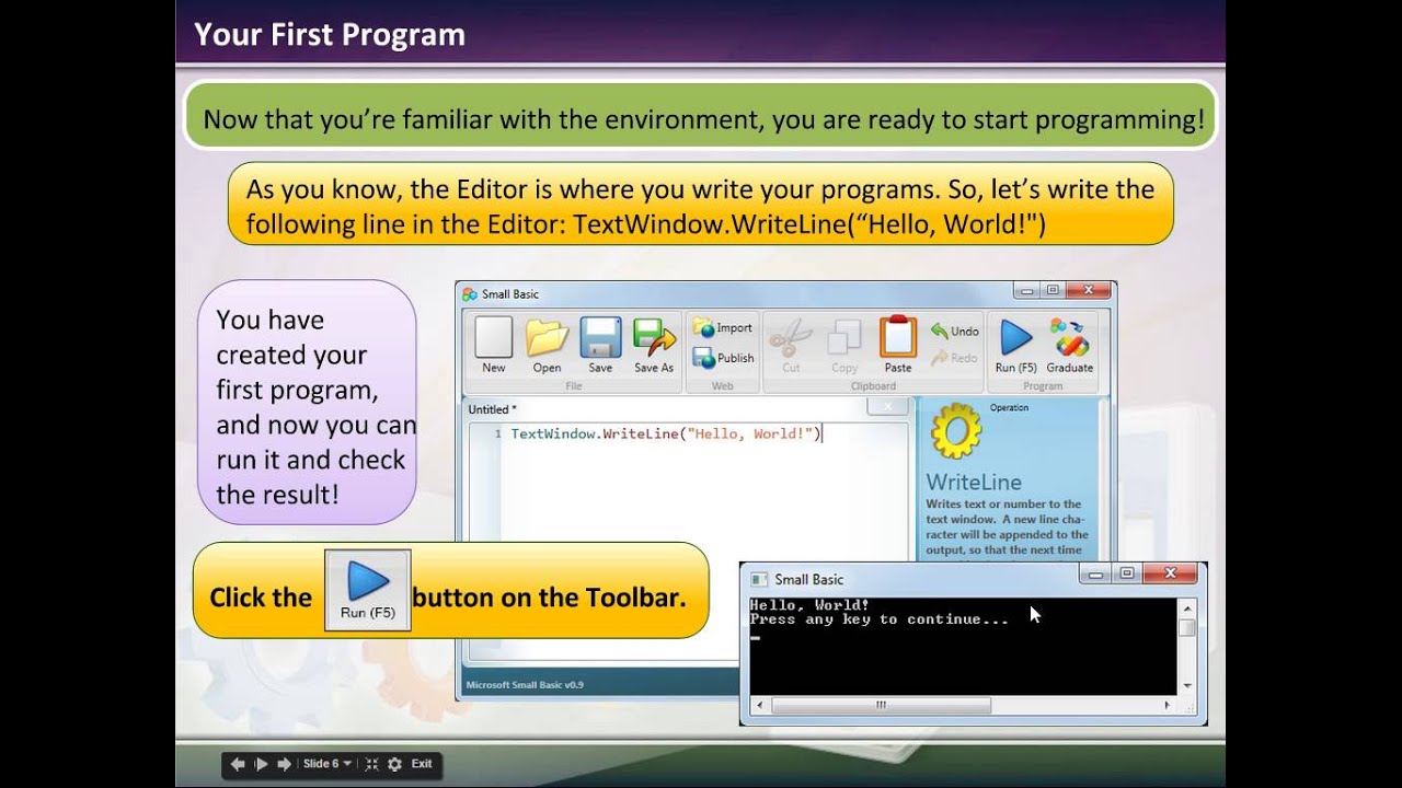 Small Basic Tutorial 1.1 Introduction