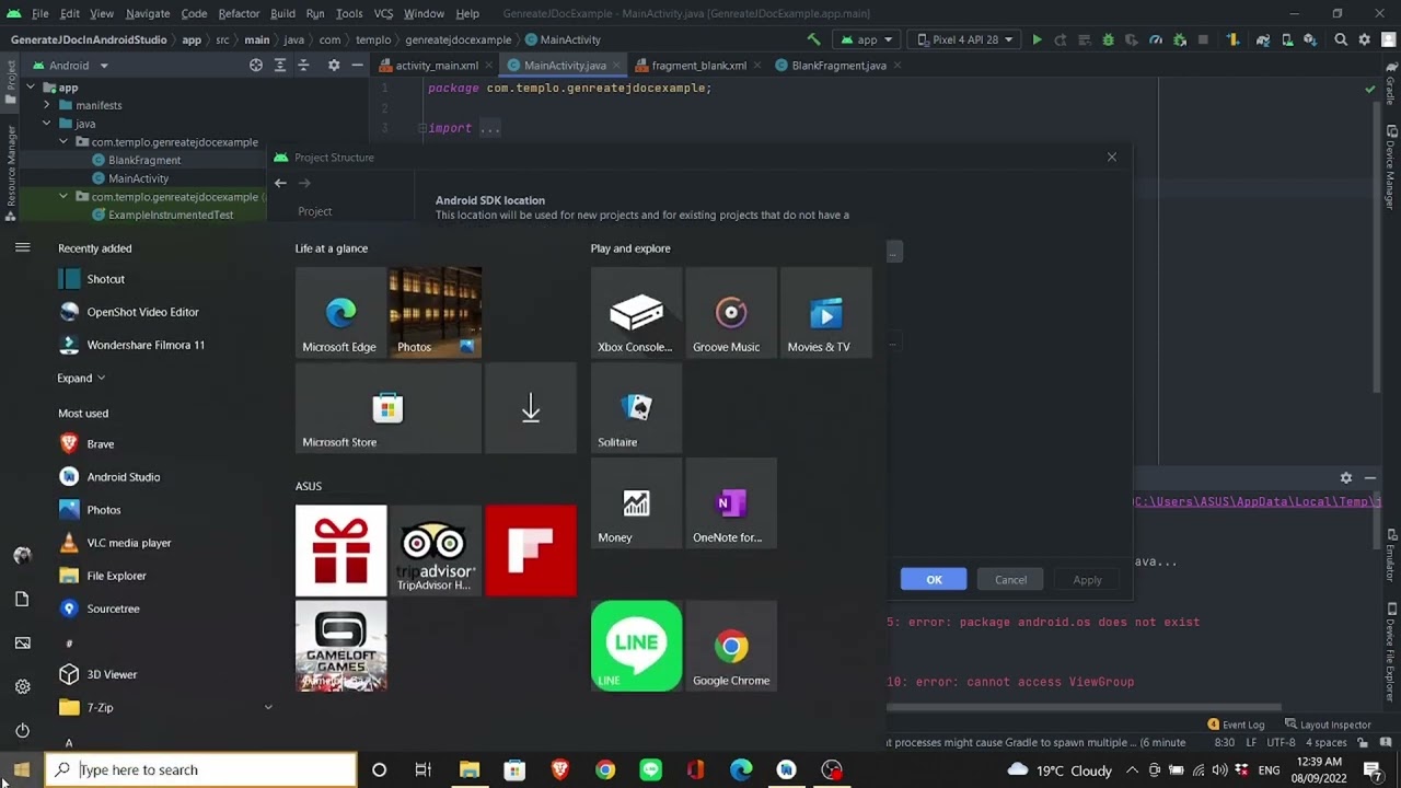 Generate JavaDoc for Android Studio Project