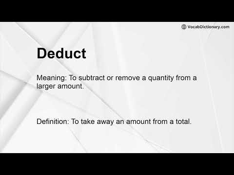 Deduct Meaning