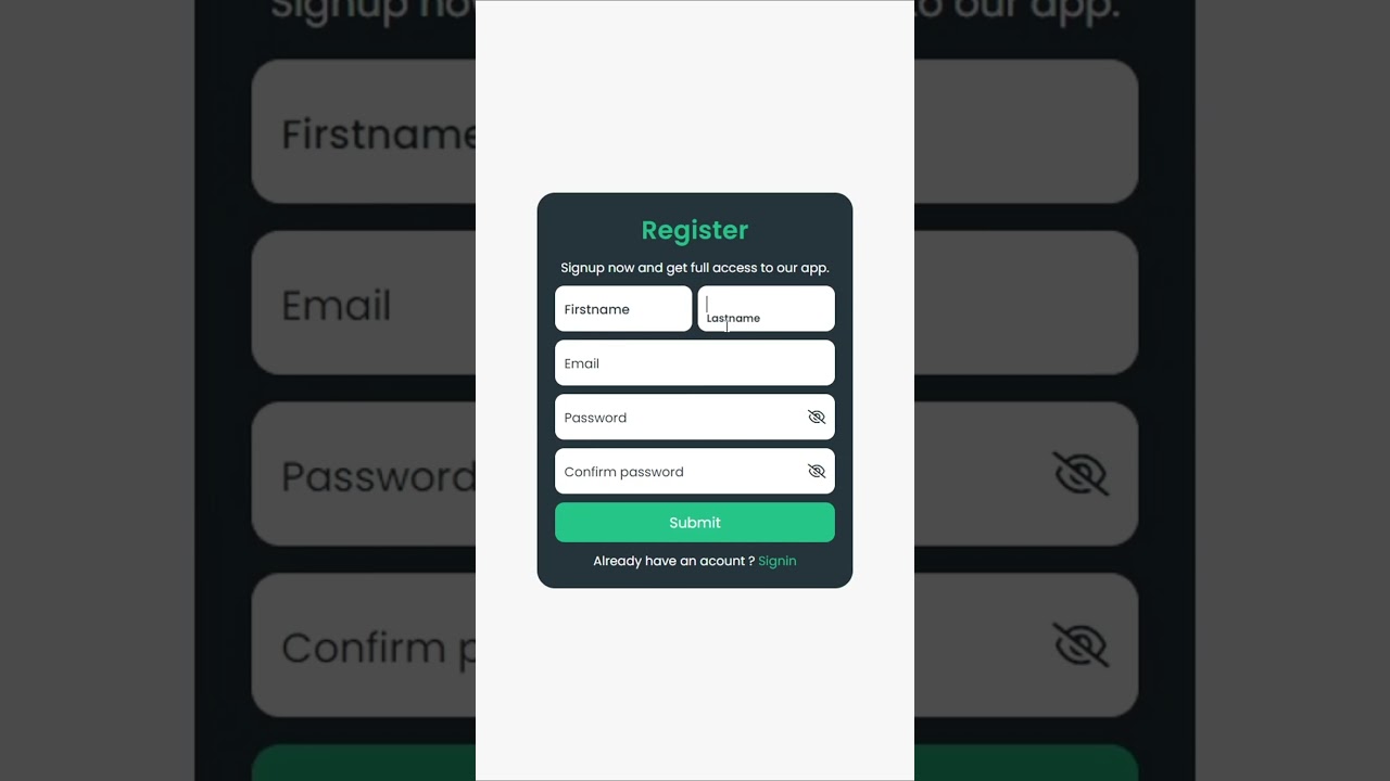 How To Create Registration Form Using HTML CSS & JavaScript