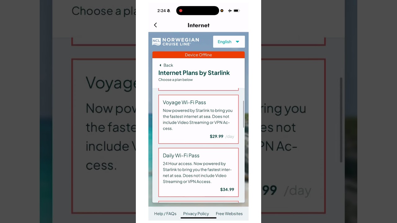 How to switch between Internet vs Chat Pass on NCL App