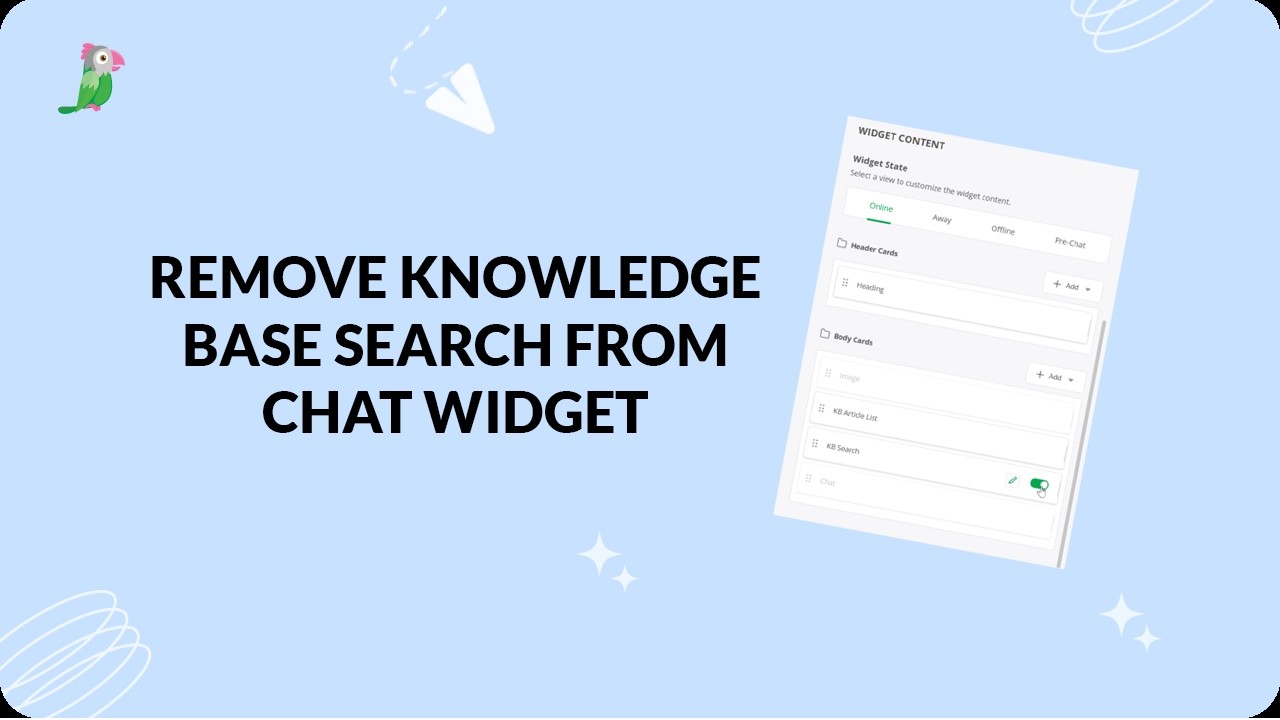 Remove the knowledge base search bar from the widget